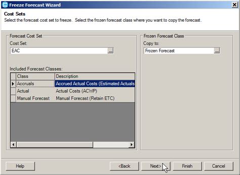 Freeze Forecast In Deltek Cobra Ten Six