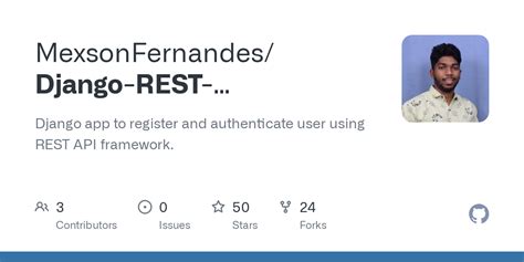 GitHub MexsonFernandes Django REST Framework User Registration Authentication Django App To