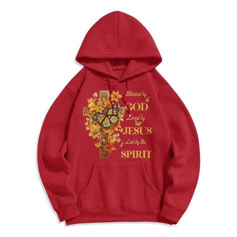 Christianartworkshop Blessed By God Mission Fleece Lined Polyester Hoo