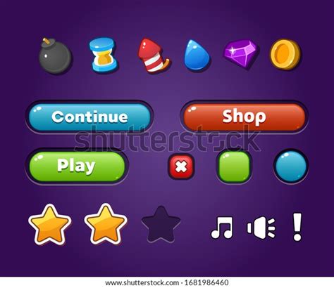 game ui kit set of user interface gui to build 2d games casual game vector can be used in