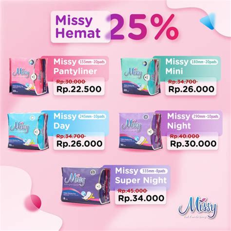 Jual Softex Pembalut Softex Missy Pantyliner Mini Day Night Panty Jakarta Barat