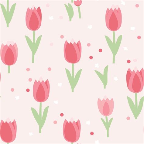Seamless Colorful Tulip Pattern Premium Ai Generated Vector