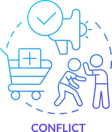 Conflict Blue Gradient Concept Icon Emotional Appeal In Marketing Abstract Idea Thin Line