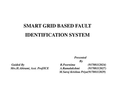 Smart Grid Based Fault Identification System Ppt Download