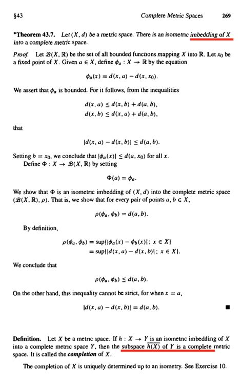 general topology complete metric spaces and completion from munkres