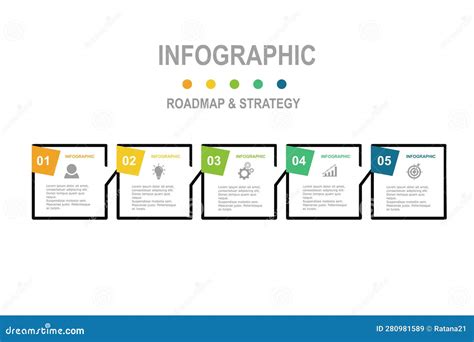 Infographic Elements Template Business Concept With 5 Steps Minimal Shape Design For