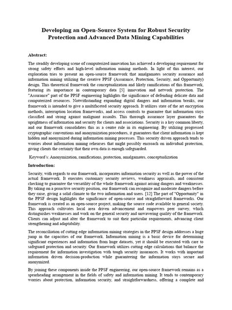 Developing An Open Framework With More Security Download Free Pdf