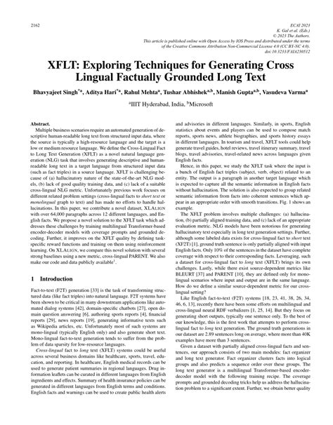 PDF XFLT Exploring Techniques For Generating Cross Lingual Factually Grounded Long Text