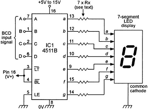 Bcd To 7 Segment Display Using Ic 7447 Circuit Diagram