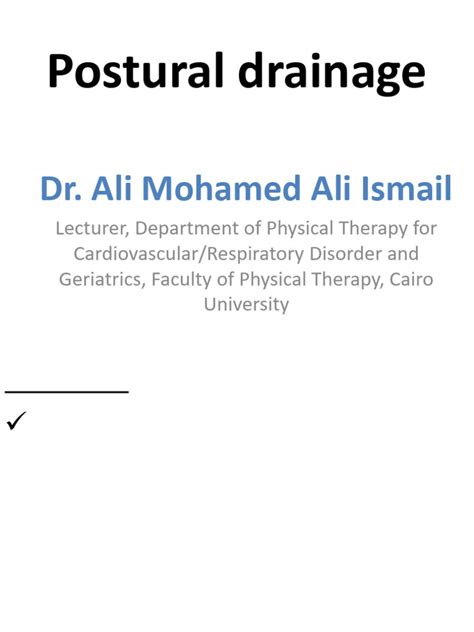Postural Drainage Plus Adjunctives Pdf Thorax Lung