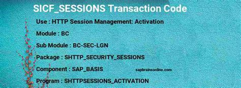 SICF SESSIONS SAP Tcode For Session Management Activation