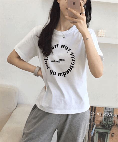 [1 1할인 당일출고] 왓에버 로고 써클 프린팅 반팔티 키작녀 키큰녀 봄 여름 가을 겨울 사계절 레이어드 빈티지 에이블리