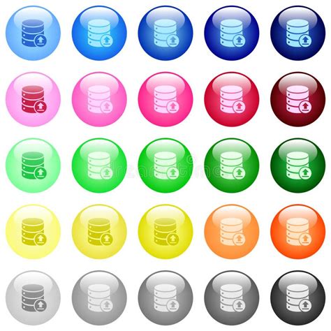 Restore Database Flat White Icons In Square Backgrounds Stock Vector Illustration Of Database