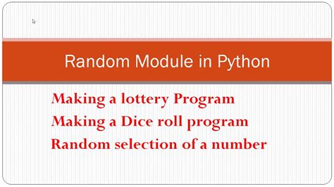 Python Random Module A Clear And Easy Way To Understand Python Language Computer Youtube