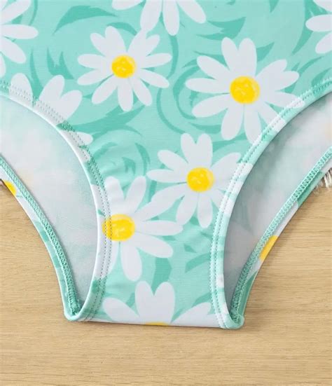Daisy Print One Piece Swimsuit Fabfinds