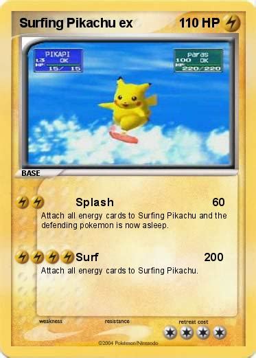 Pokémon Surfing Pikachu Ex Splash My Pokemon Card