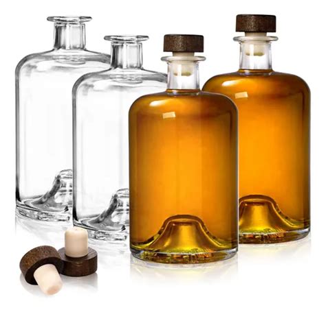 Wringkit Paquete De 4 Botellas De Licor De Vidrio Botellas Cuotas