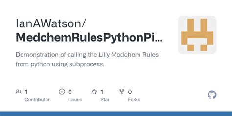 Github Ianawatsonmedchemrulespythonpipeline Demonstration Of