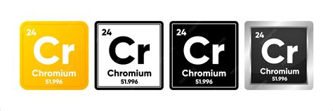 Premium Vector Chromium Chemical Element With 24 Atomic Number Atomic