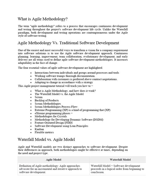 What Is Agile Methodology Pdf Software Development Process Agile