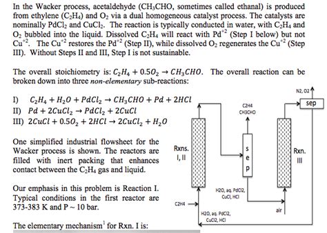 In The Wacker Process Acetaldehyde Chcho