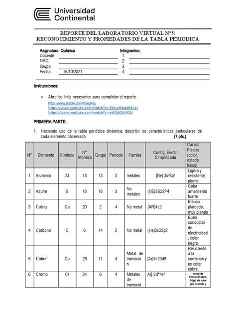 Reporte Laboratorio Virtual 5 Reconocimiento Y Propiedades De La