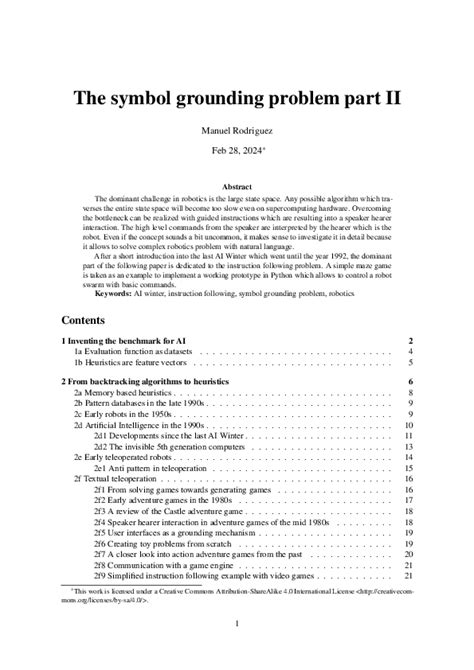 Pdf The Symbol Grounding Problem Part Ii