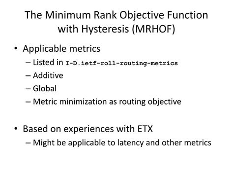 Ppt The Minimum Rank Objective Function With Hysteresis Powerpoint