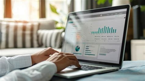 The Laptop With Data Analysisai Generated Image Stock Image Image Of