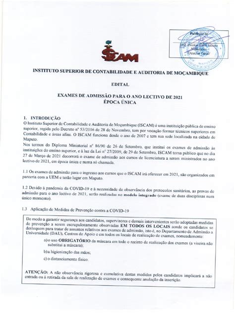 Iscam Edital 2021 Pdf