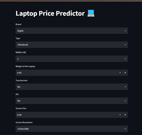 GitHub PS Laptop Price Predictor