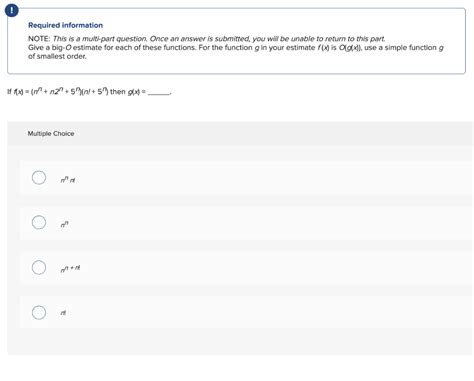 solved required information note this is a multi part