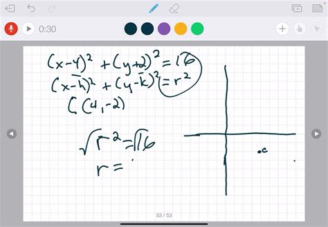 solved a find the center and radius then b graph each circle x 4