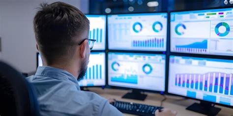 Premium Photo Cybersecurity Analyst At Desk Analyzing Data