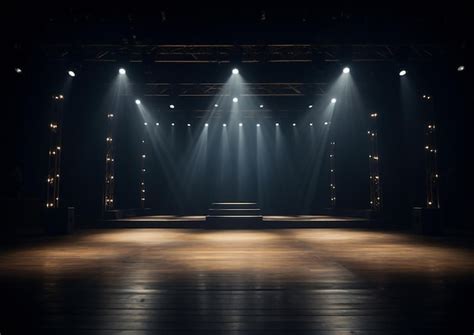 Premium Photo Spotlights Illuminate Empty Stage