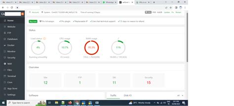 ram usage issue aapanel free hosting control panel one click lamp