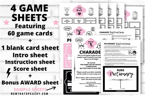 18 Charades And Pictionary Game Ladies Night Printable Instant Downloa