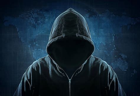 Premium Photo Photo Portrait Of Hacker Background With Gloves And Laptop