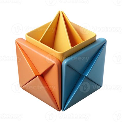 Splendid Coveted Folded Paper Effect Geometric Flat Color Single Weight Stroke With Scalable