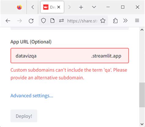 Custom Subdomains Can T Include The Term Qa Please Provide An Alternative Subdomain