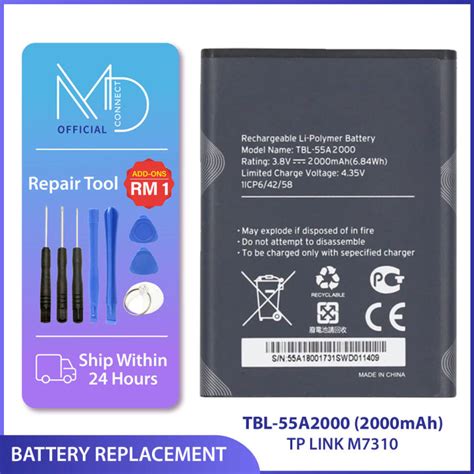 Battery Tbl A For Tp Link Mobile Wifi M Mah Lazada