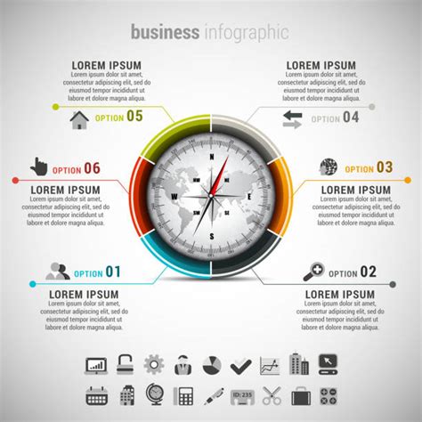 Compass Infographic Stock Vectors Istock
