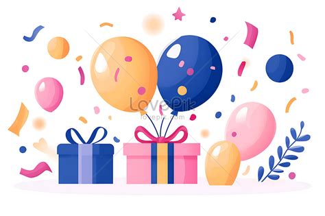 풍선과 리본 일러스트 무료 다운로드 Lovepik