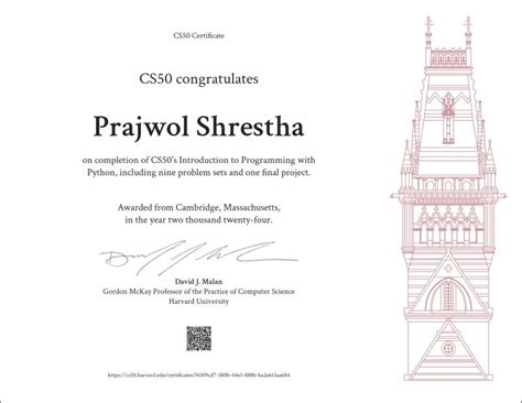 Prajwol Shrestha On Linkedin Cs50 Cs50p Python Harvard
