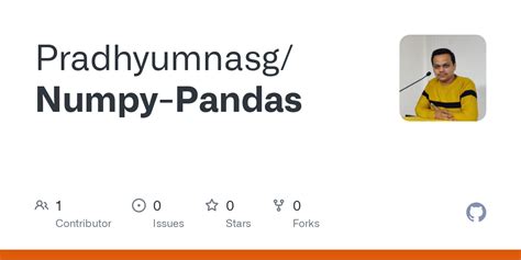 Github Pradhyumnasgnumpy Pandas