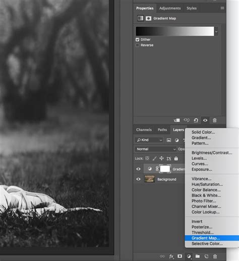 using gradient maps in photoshop to achieve muted dramatic tones