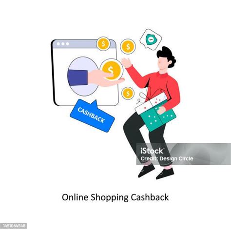 온라인 쇼핑 캐쉬백 플랫 스타일 디자인 벡터 일러스트 레이 션입니다 스톡 일러스트레이션 개념에 대한 스톡 벡터 아트 및 기타 이미지 개념 구매 금융 Istock