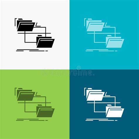 Folder File Management Move Copy Icon Over Various Background Glyph Style Design Designed