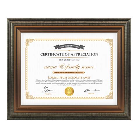 Buy 8 5x11 Picture Frames Certificate Document Frame With Tempered Glass Wood Grain Color