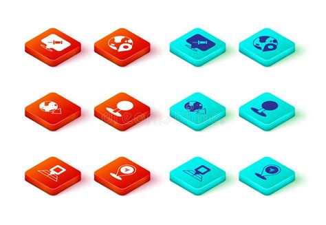 Set Folded Map With Location Marker Map Pin Location The Globe Push And Icon Vector Stock